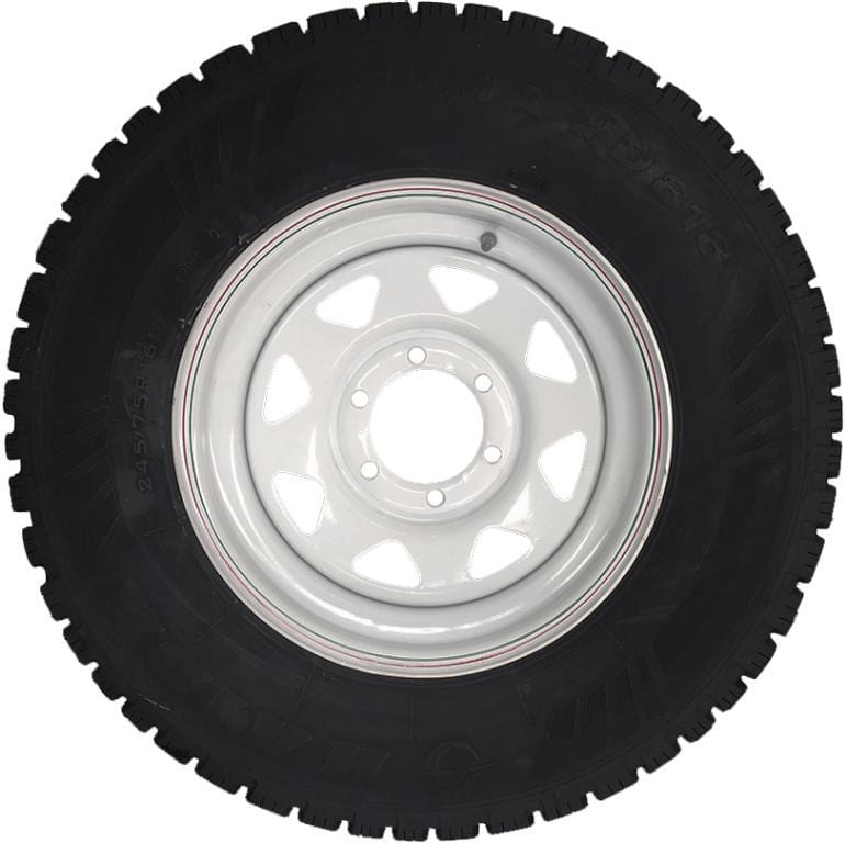 15″ Landcruiser 6 Stud Trailer Rim & Tyre – White – 31×10.5 M/T 10Ply ...